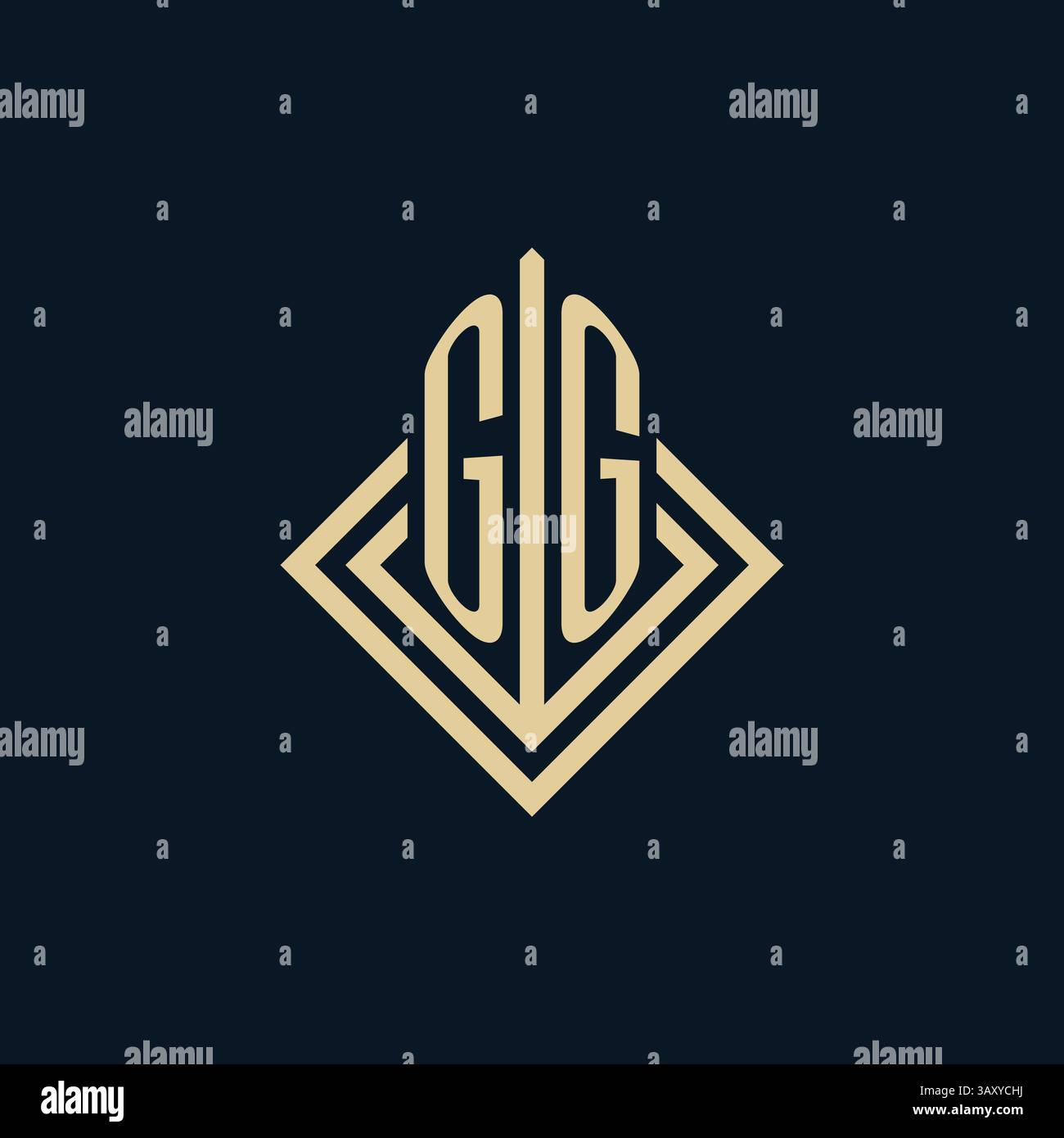 Initials GG logo rhombus lines shape style, luxury modern real estate ...