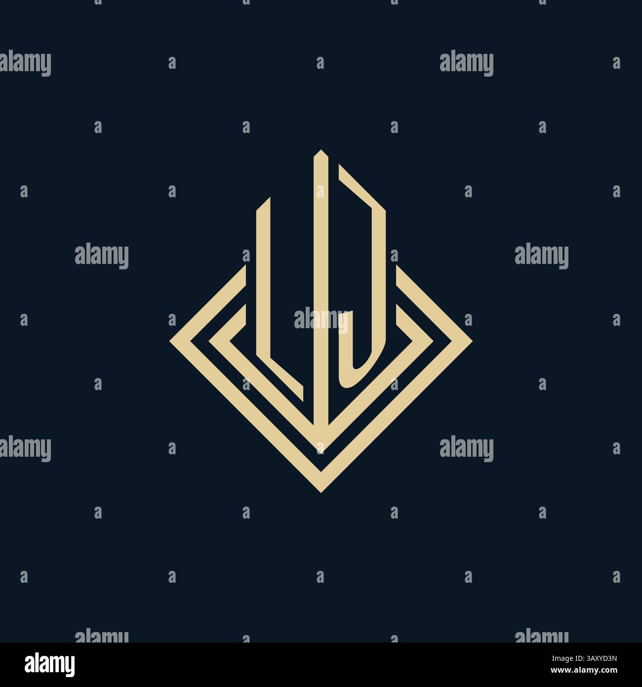 Initials LJ logo rhombus lines shape style, luxury modern real estate ...