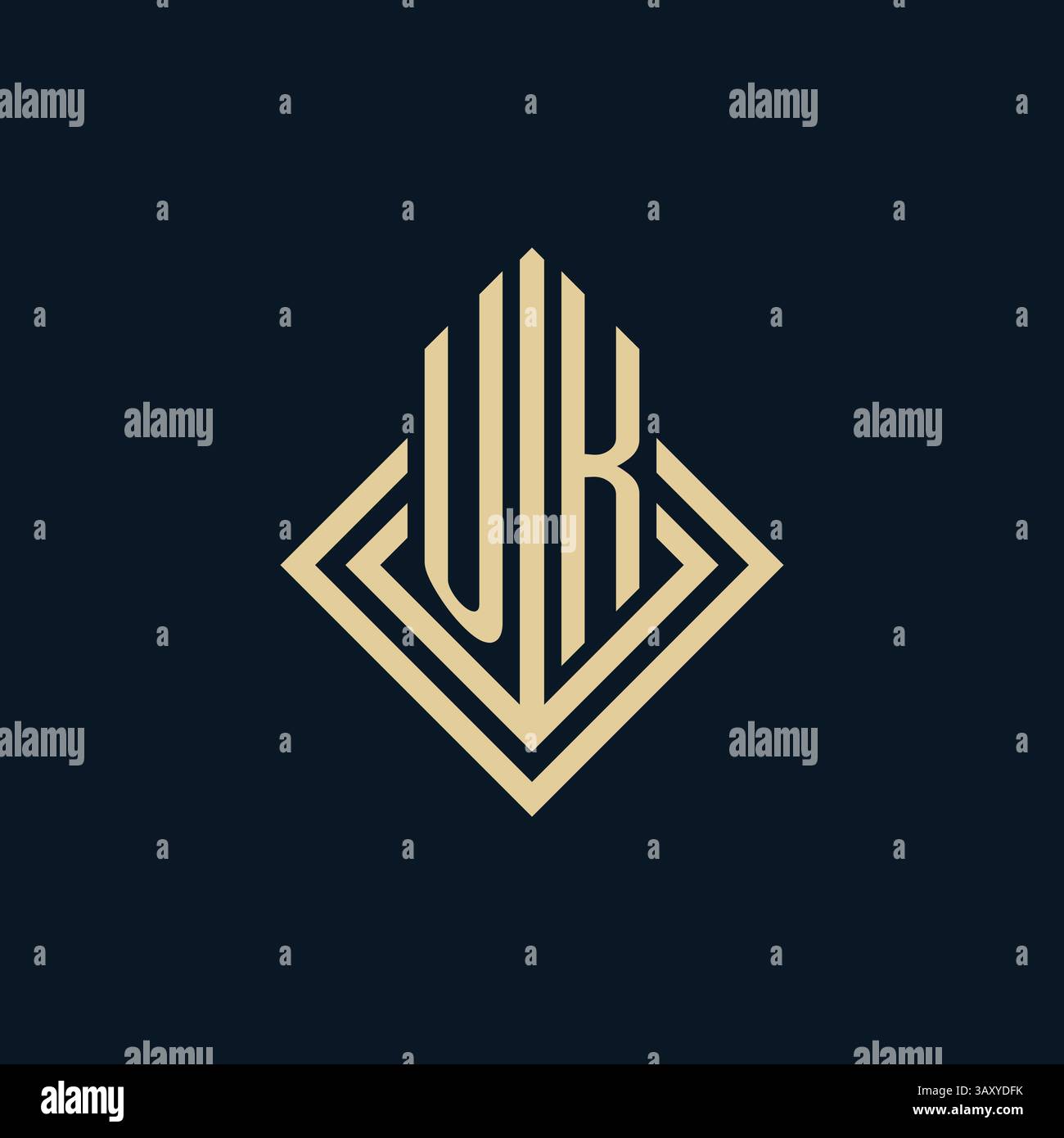 Initials UK logo rhombus lines shape style, luxury modern real estate logo design vector graphic ...