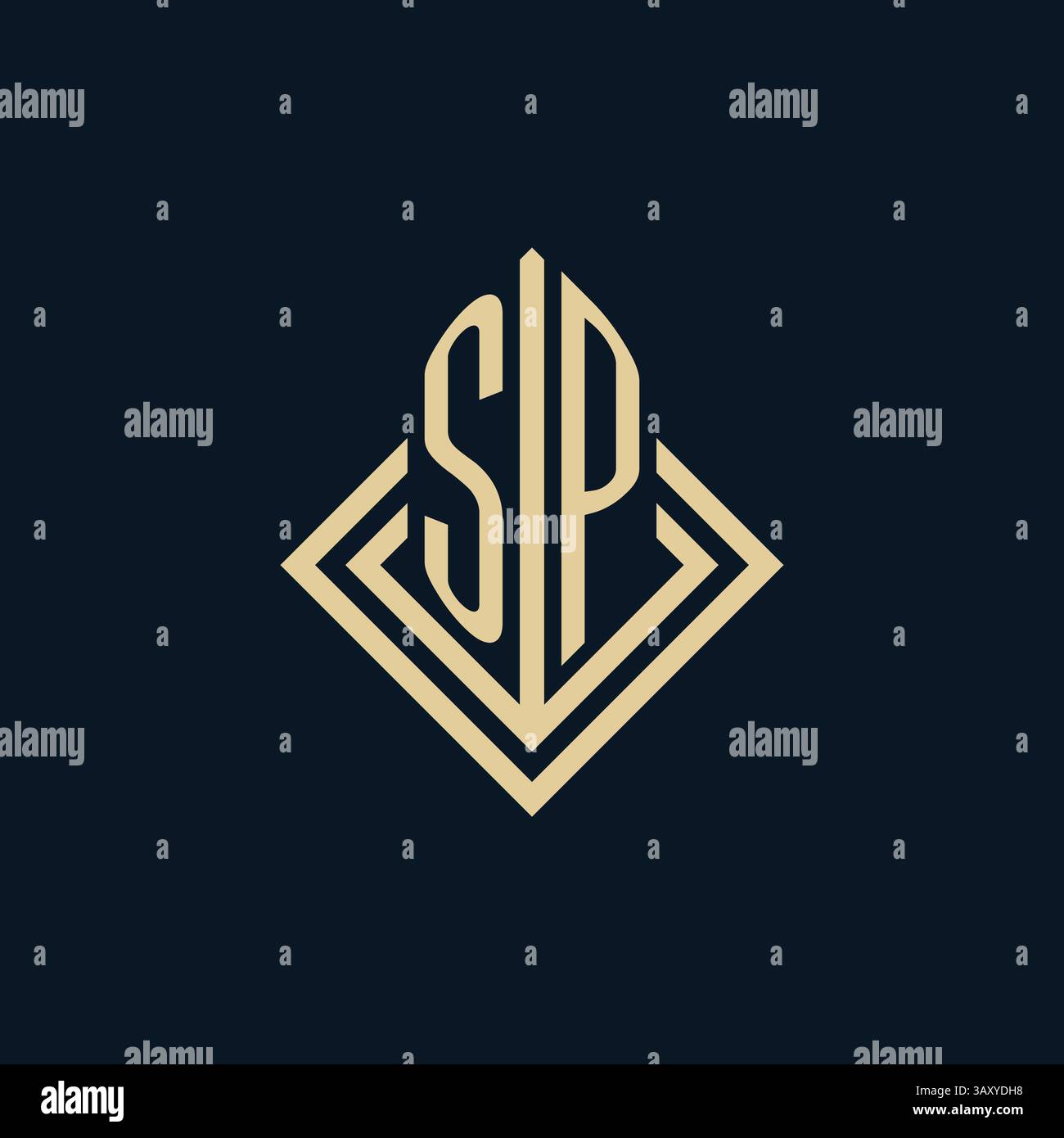 Initials SP logo rhombus lines shape style, luxury modern real estate ...