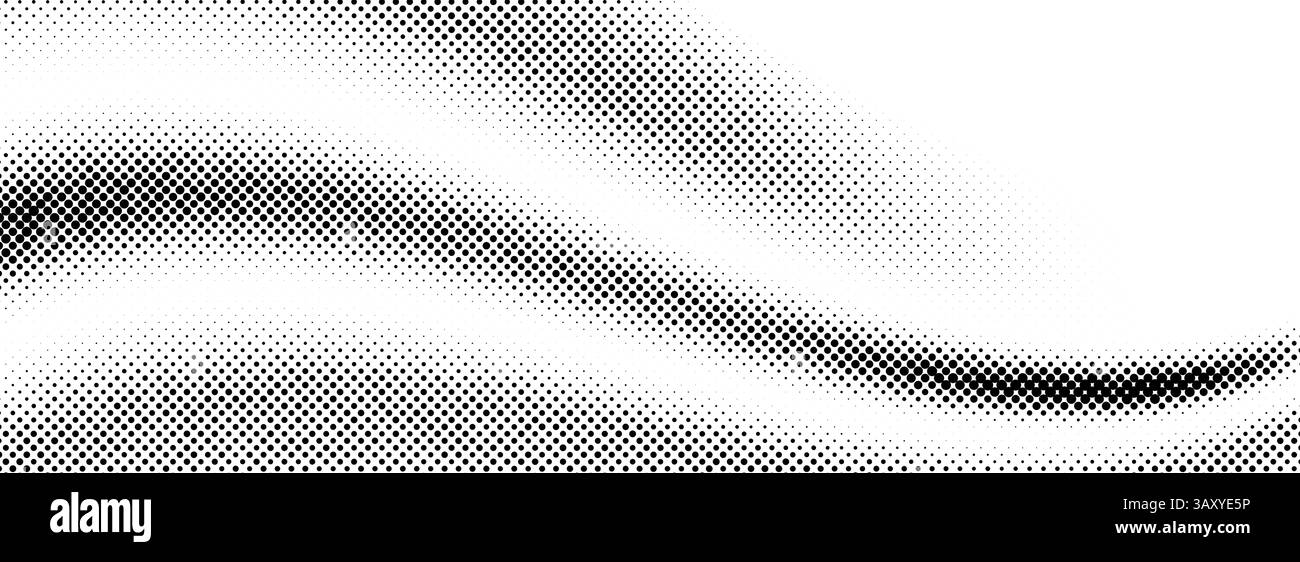 Black halftone wave background. Abstract grainy fluid texture. Dotted ...
