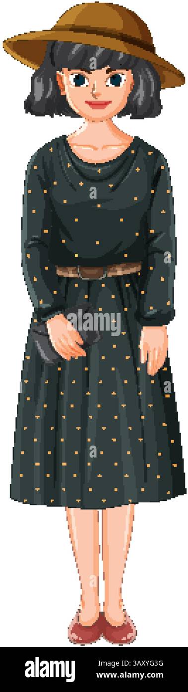 Lady wearing black hat Cut Out Stock Images & Pictures - Alamy