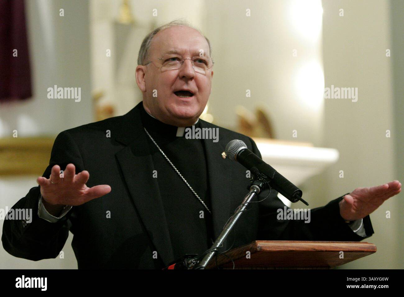 FILE - Bishop Kevin Farrell speaks at a news conference in Dallas ...