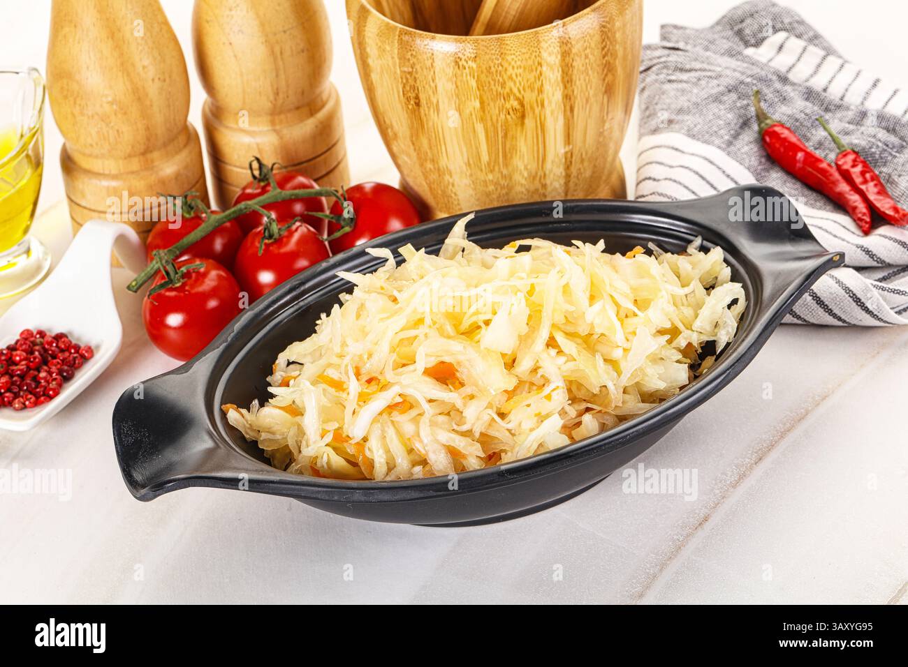 Homemade fermented cabbage with carrot Sauerkraut Stock Photo - Alamy