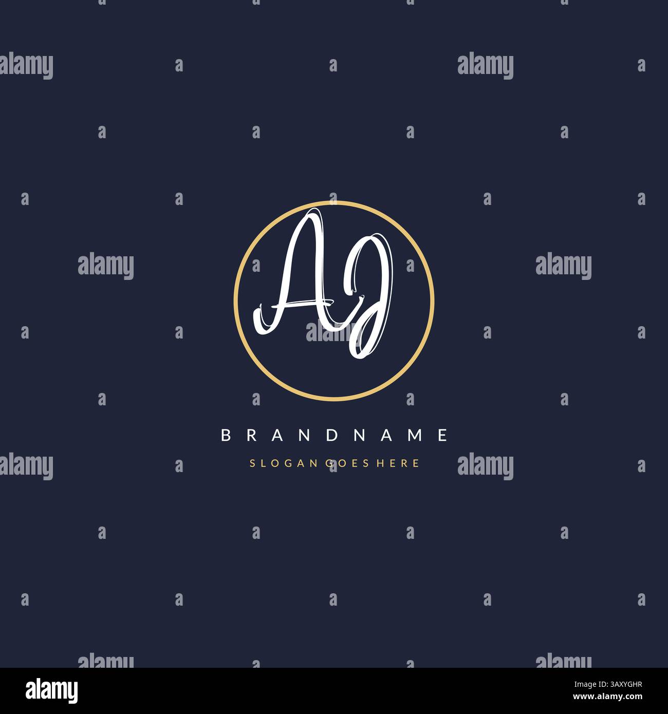 Initial letter AI logo monogram feminine style with circle line design ...