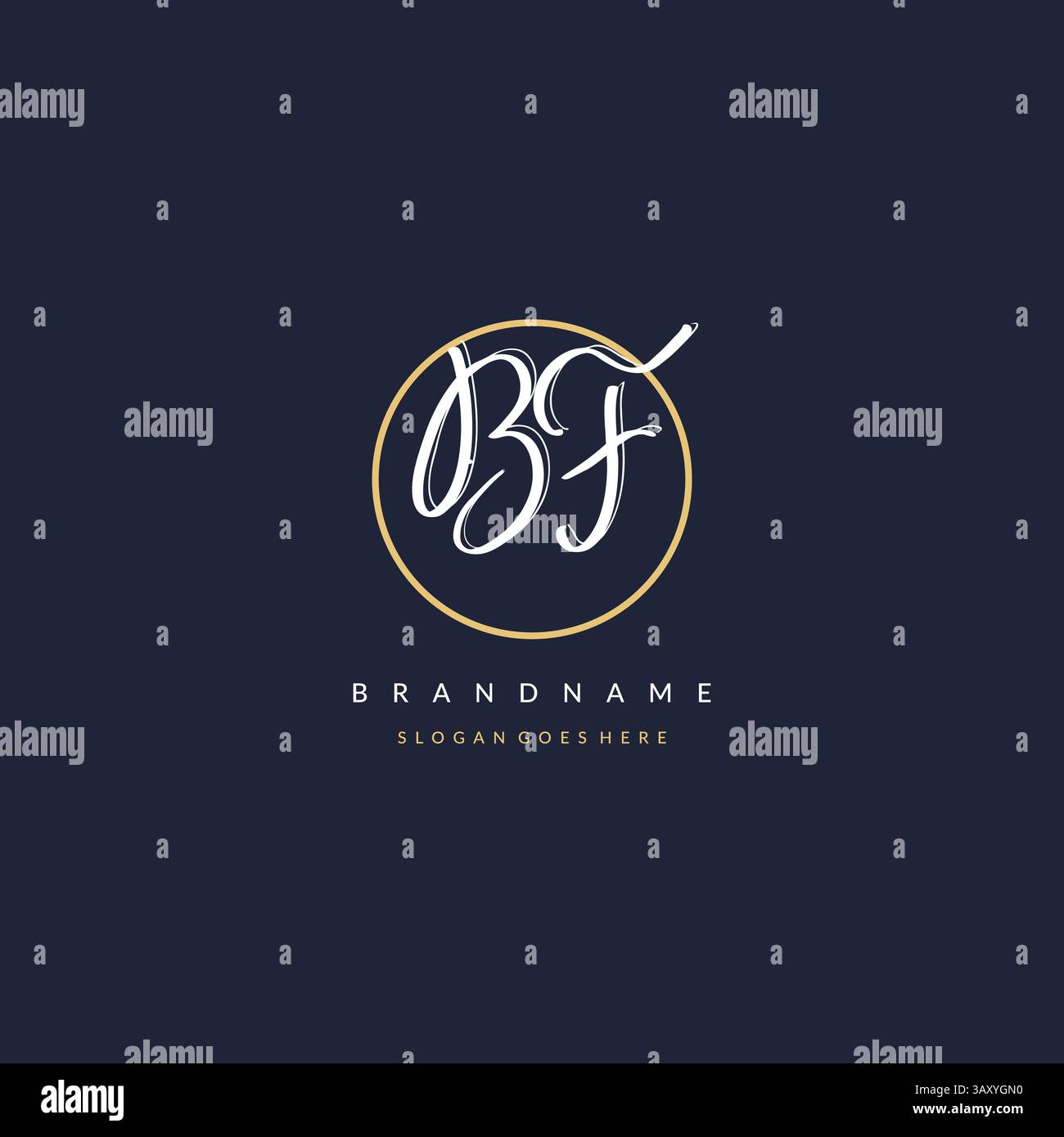 Initial letter BF logo monogram feminine style with circle line design ideas vector graphic ...
