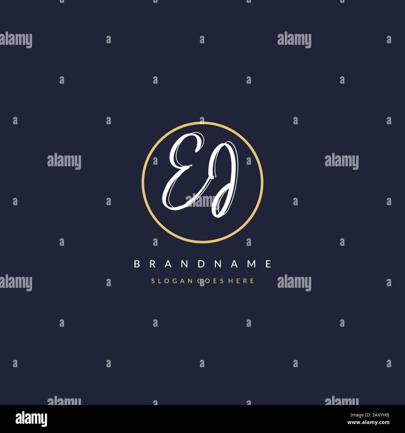 Initial letter EI logo monogram feminine style with circle line design ideas vector graphic ...