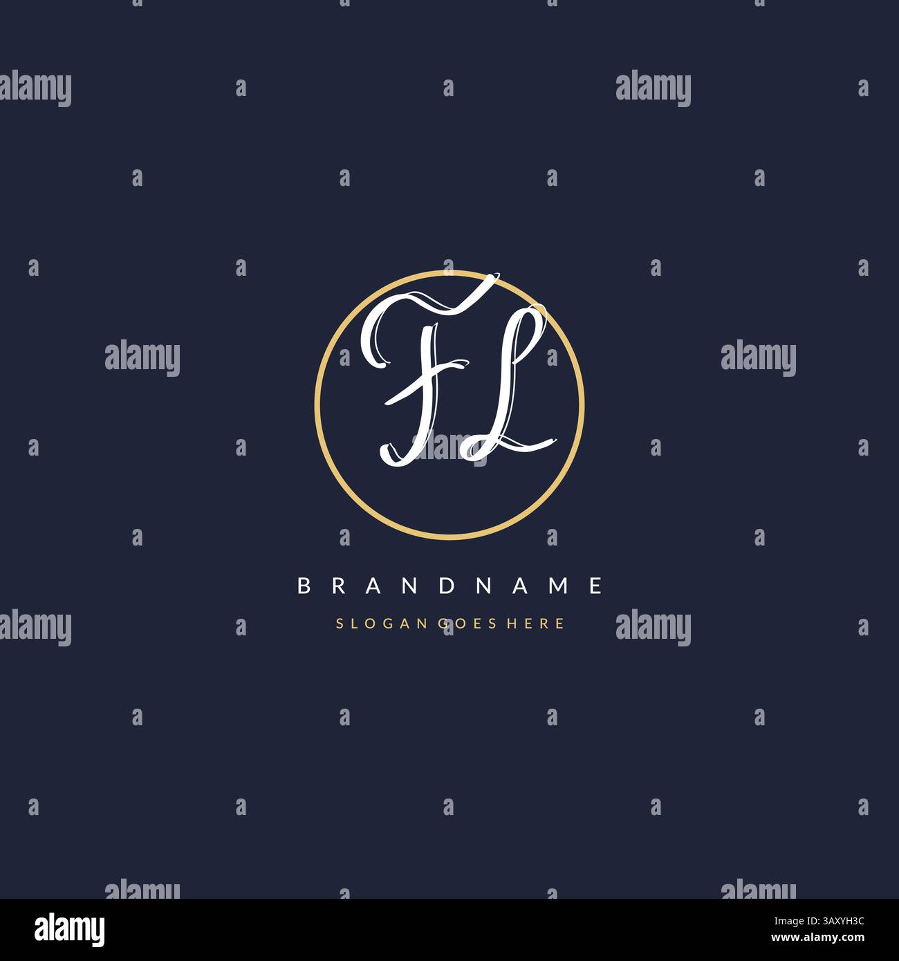 Initial letter FL logo monogram feminine style with circle line design ideas vector graphic ...