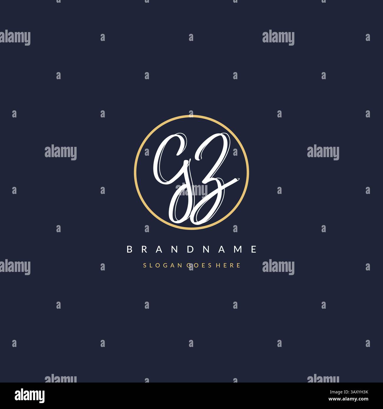 Initial letter GZ logo monogram feminine style with circle line design ideas vector graphic ...