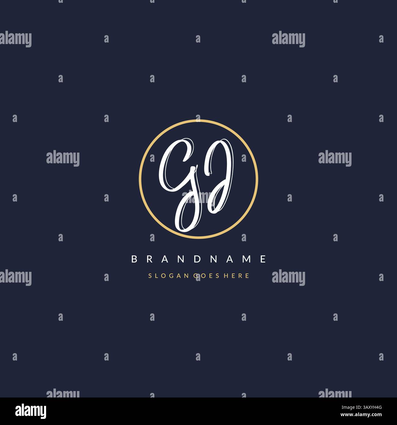 Initial letter GI logo monogram feminine style with circle line design ...