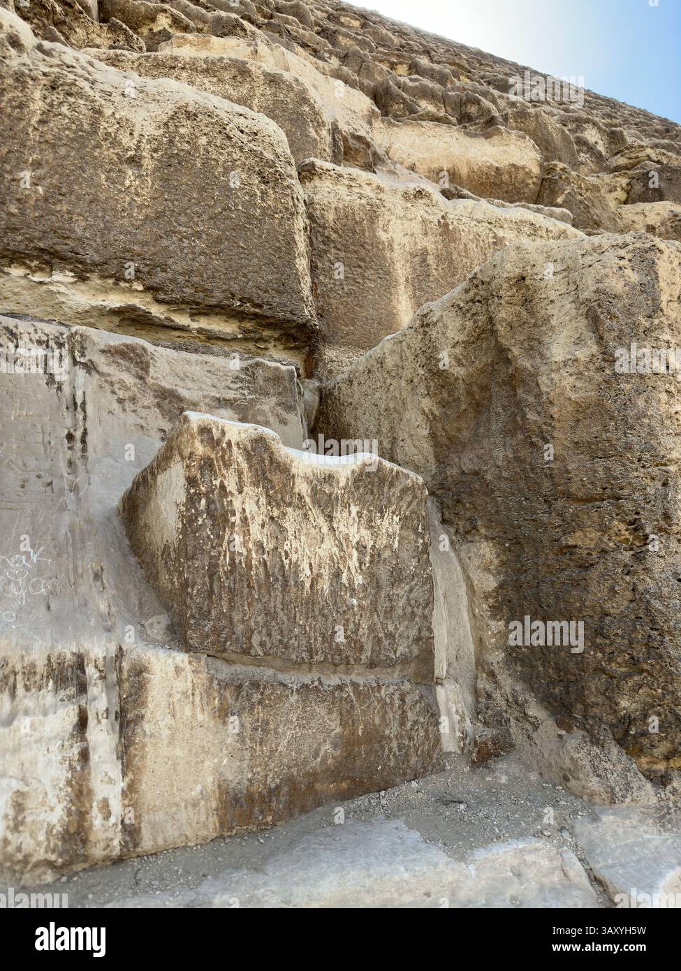 Limestone blocks of Pyramids Khufu, Giza, Egypt Stock Photo - Alamy