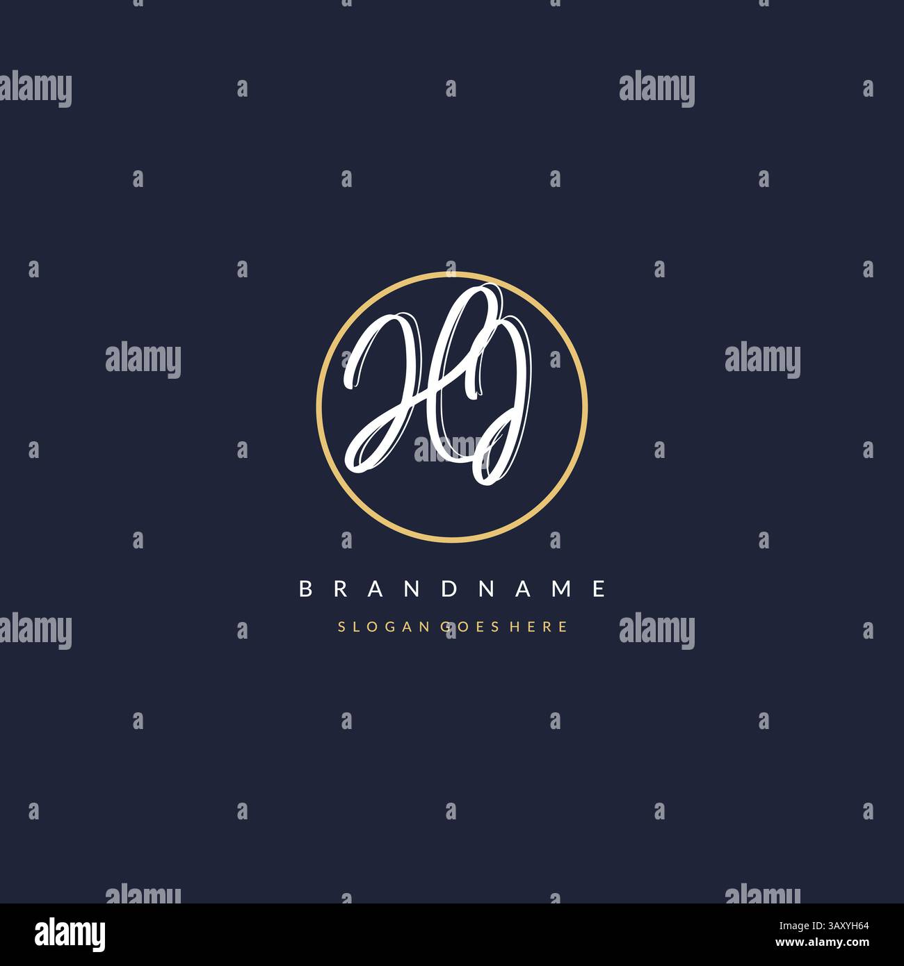 Initial letter HI logo monogram feminine style with circle line design ideas vector graphic ...