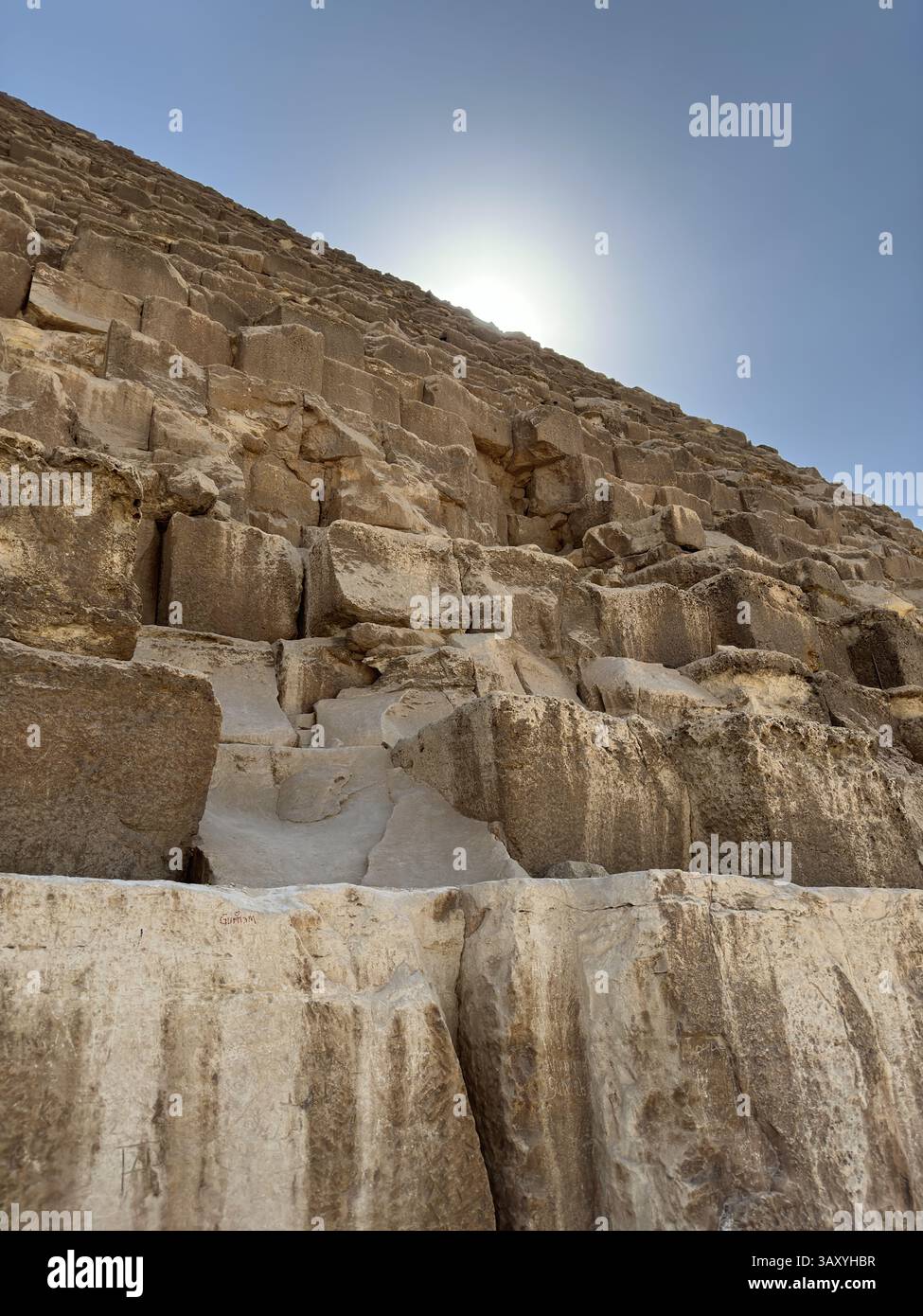 Limestone blocks of Pyramids Khufu, Giza, Egypt Stock Photo - Alamy