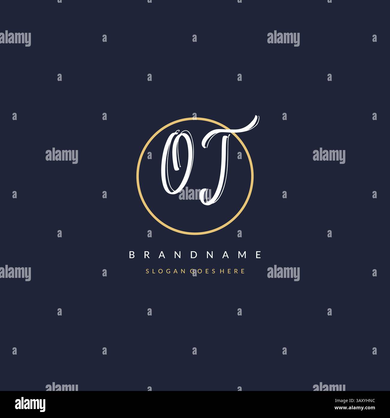 Initial letter OT logo monogram feminine style with circle line design ideas vector graphic ...