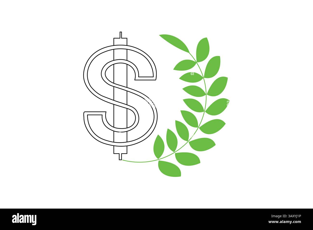 Dollar icon continuous one line art of outline vector drawing Stock ...