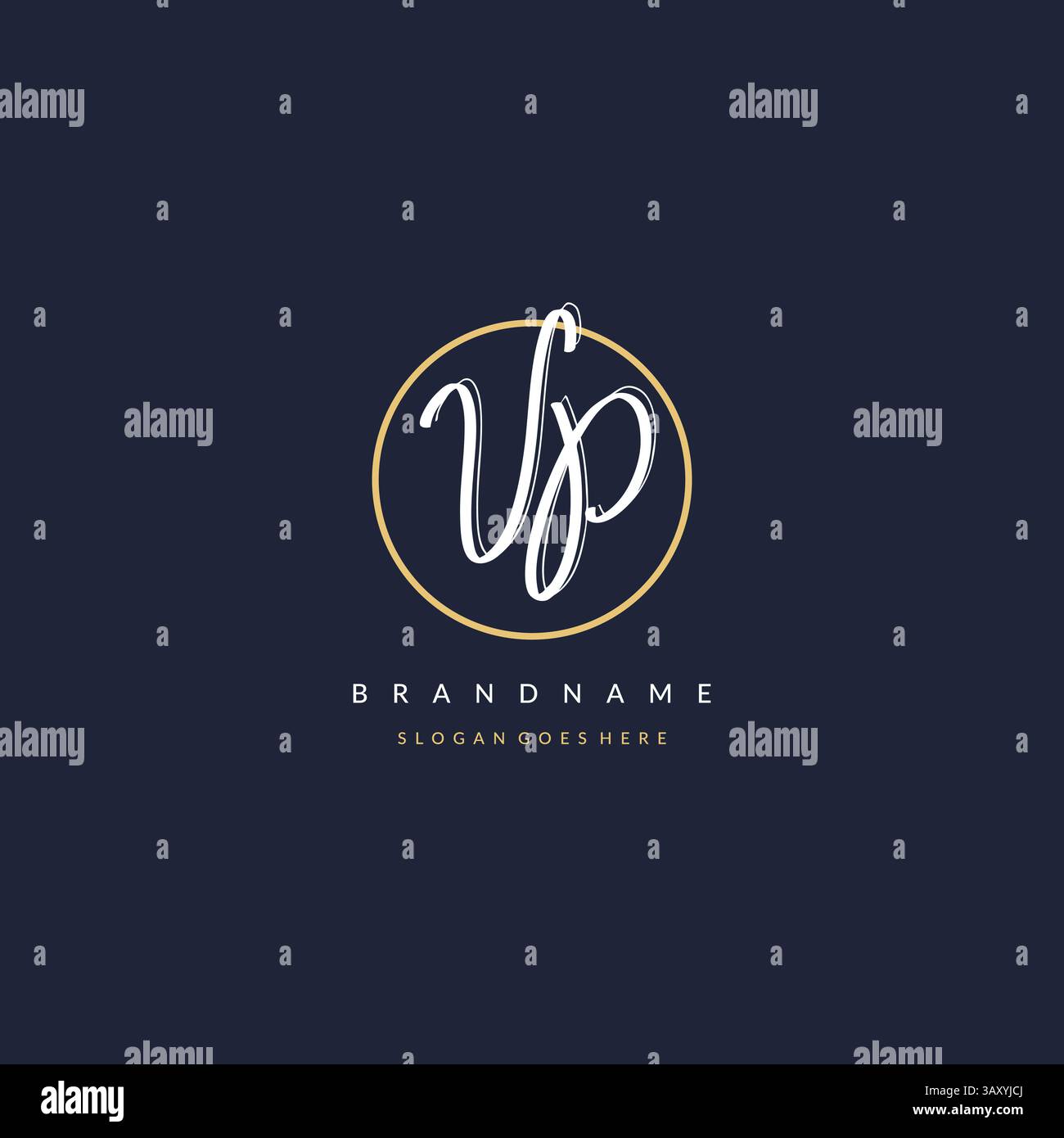 Initial letter VP logo monogram feminine style with circle line design ideas vector graphic ...