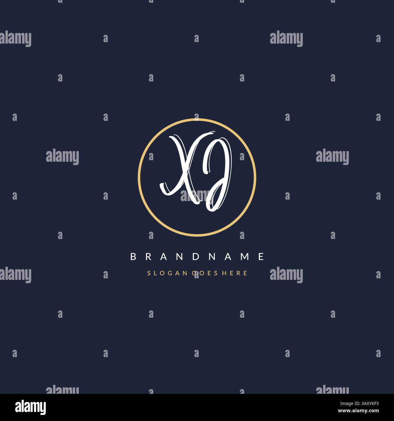 Initial letter XI logo monogram feminine style with circle line design ...