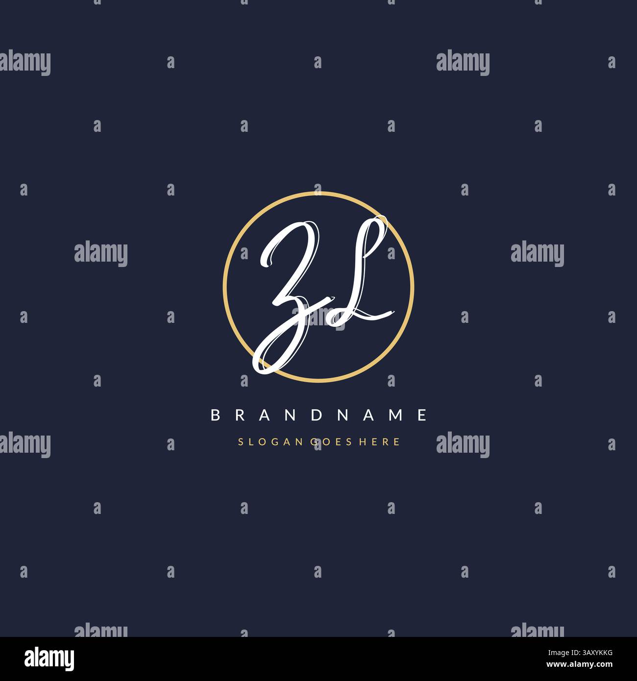 Initial letter ZL logo monogram feminine style with circle line design ...