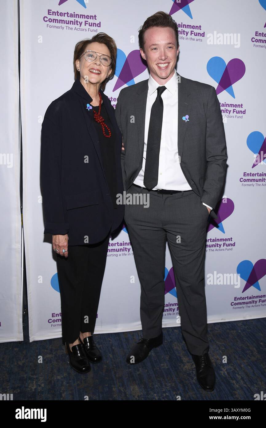 New York, USA. 21st Apr, 2025. (L-R) Annette Bening and Benjamin Beatty ...