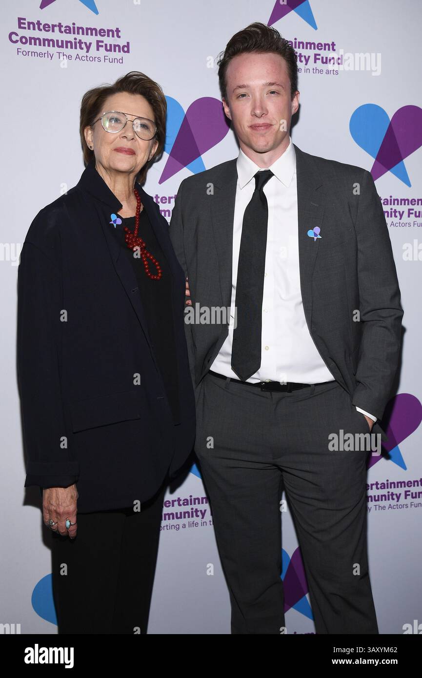 New York, USA. 21st Apr, 2025. (L-R) Annette Bening and Benjamin Beatty ...