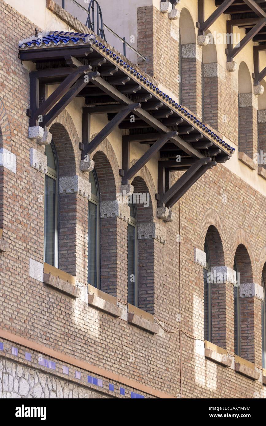 Facade detail, covered windows, University, Universidad de Malaga ...