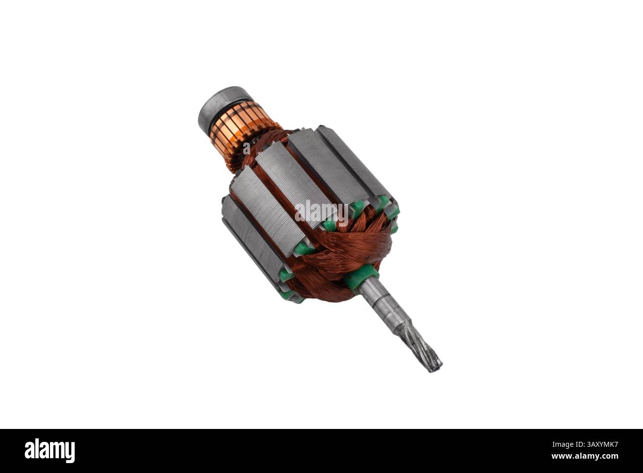 Electric DC motor rotors with copper commutator and coil wire winding ...