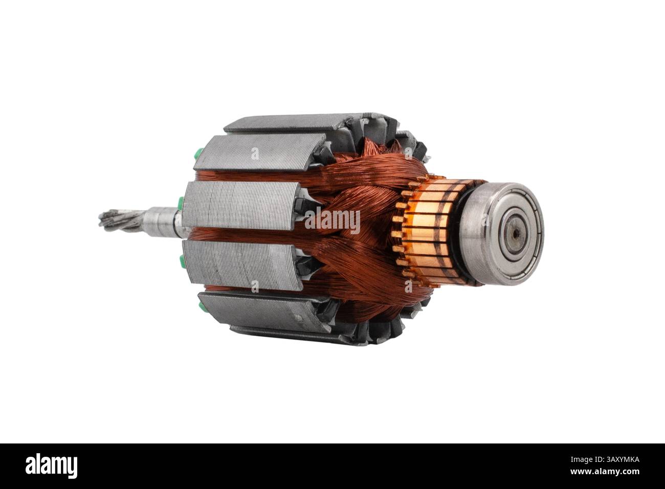 Electric DC motor rotors with copper commutator and coil wire winding ...