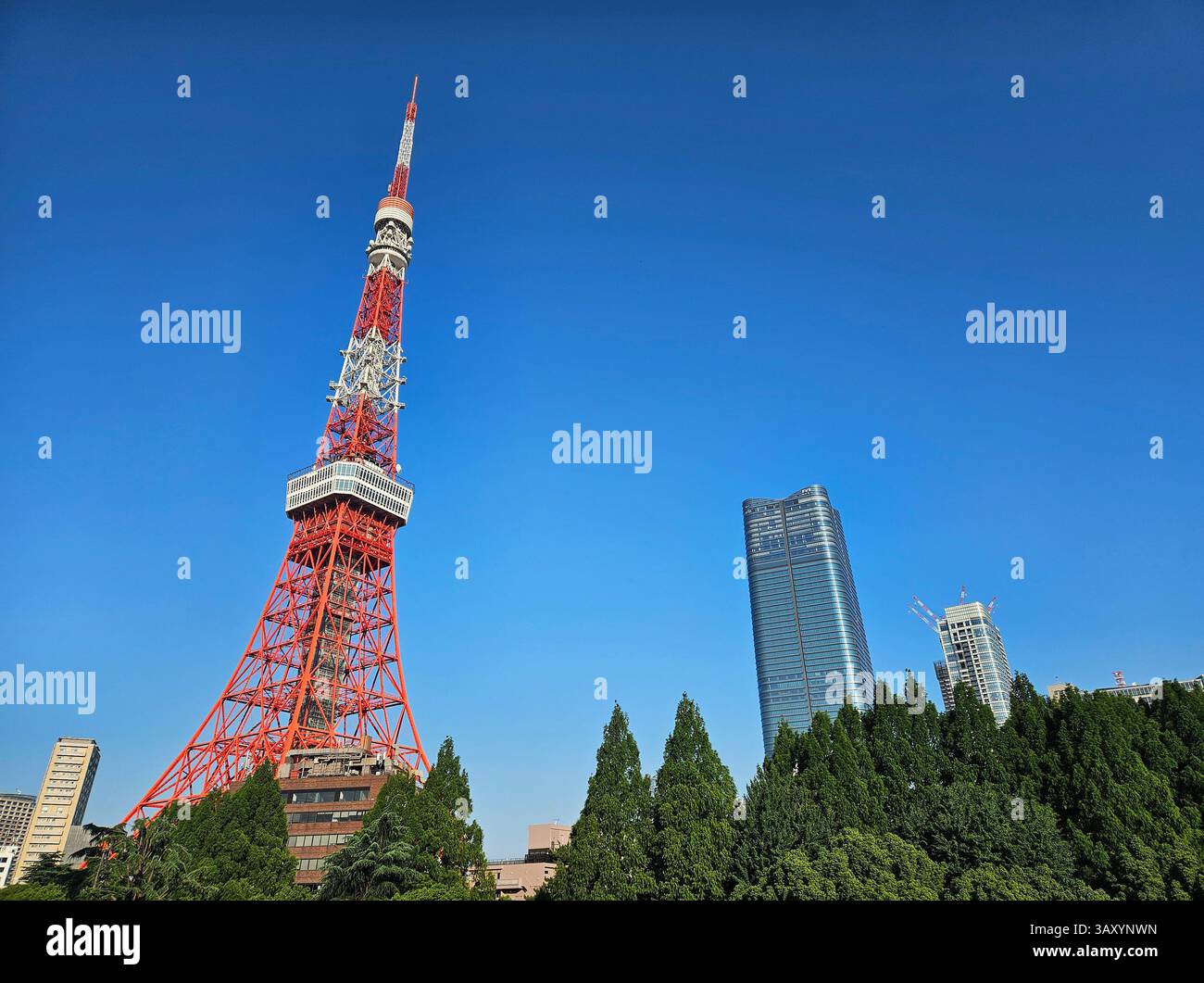 Tokyo Tower and Roppongi Hills Skyline under Clear Blue Sky Stock Photo ...