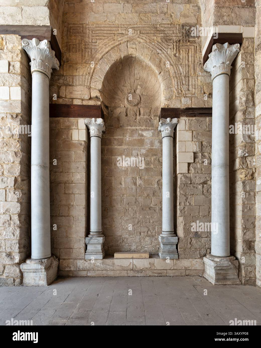 Columns stand elegantly in the historic Mosque of al-Zahir Baybars ...