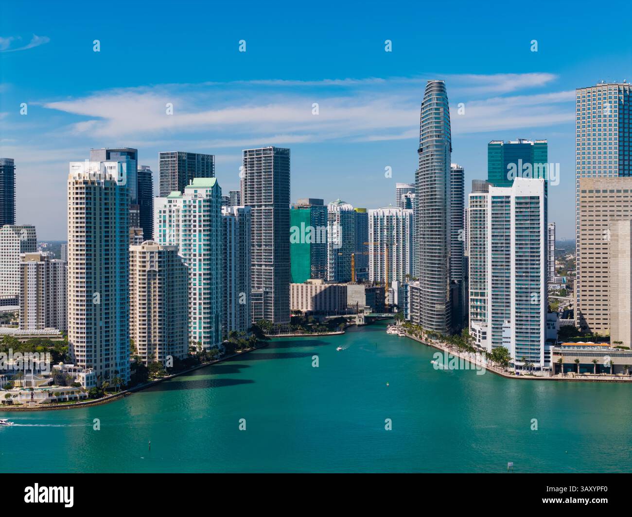 Cityscape skyline. Brickell building in Miami downtown. Brickell ...