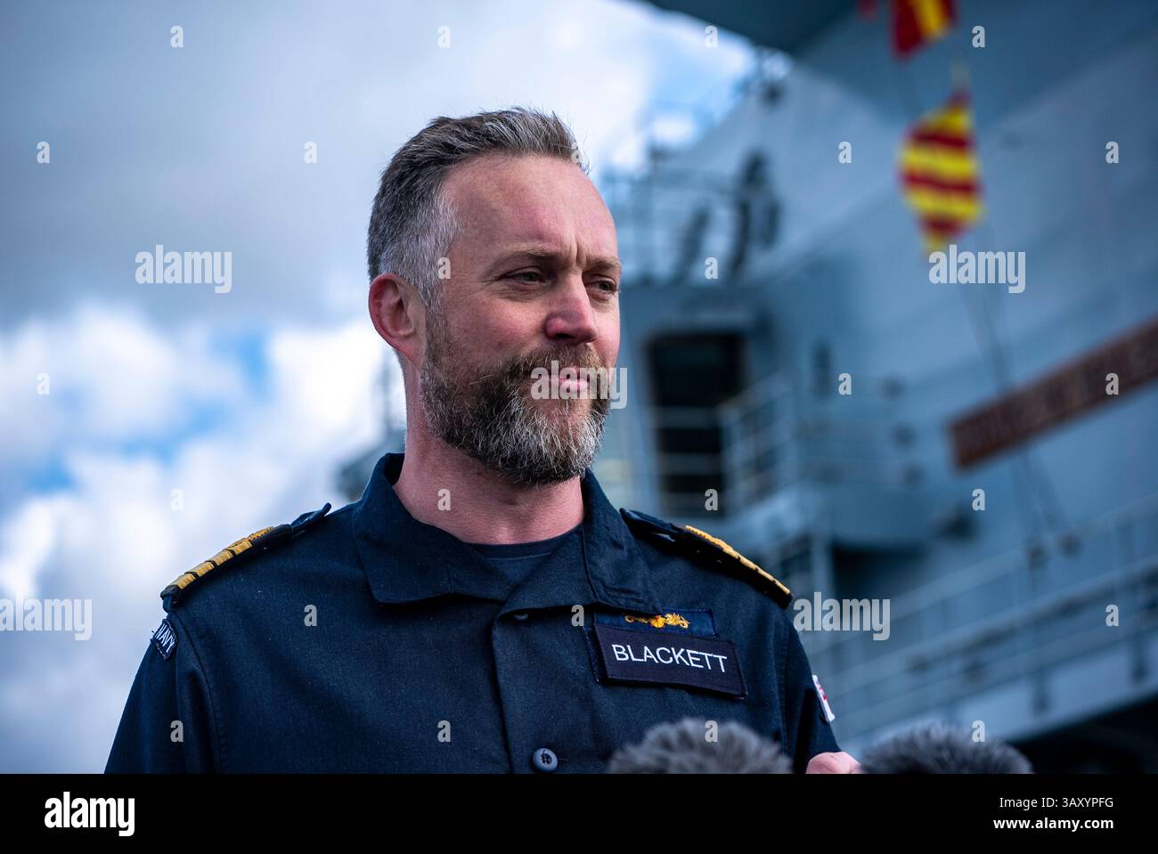 Captain Will Blackett RN, Commanding Officer of HMS Prince of Wales ...