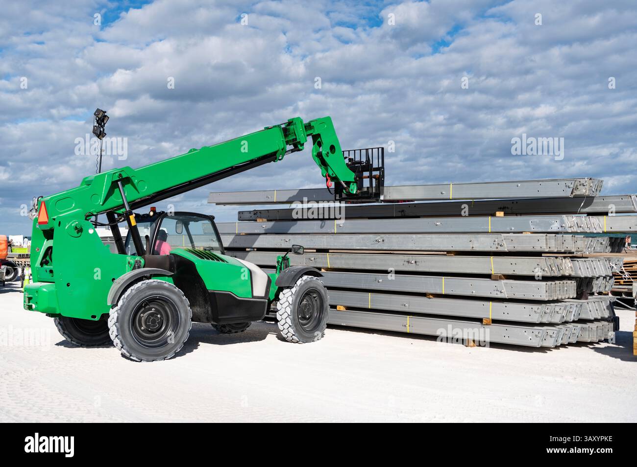 Miami, Florida, USA - November 16, 2024: Heavy equipment boom lifting ...