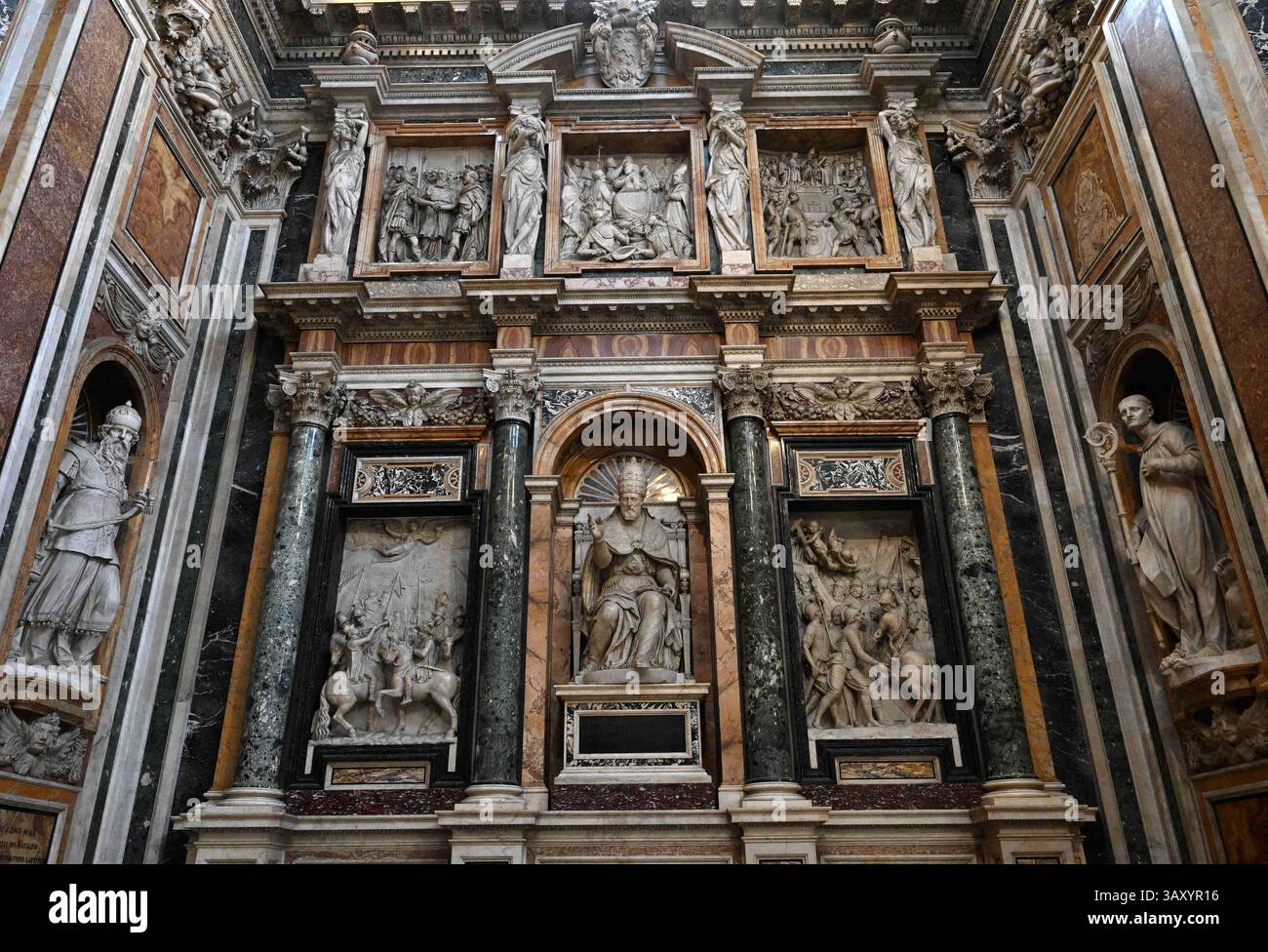 Statue of Pope Clement VIII on his tomb in the chapel Paolina of the ...