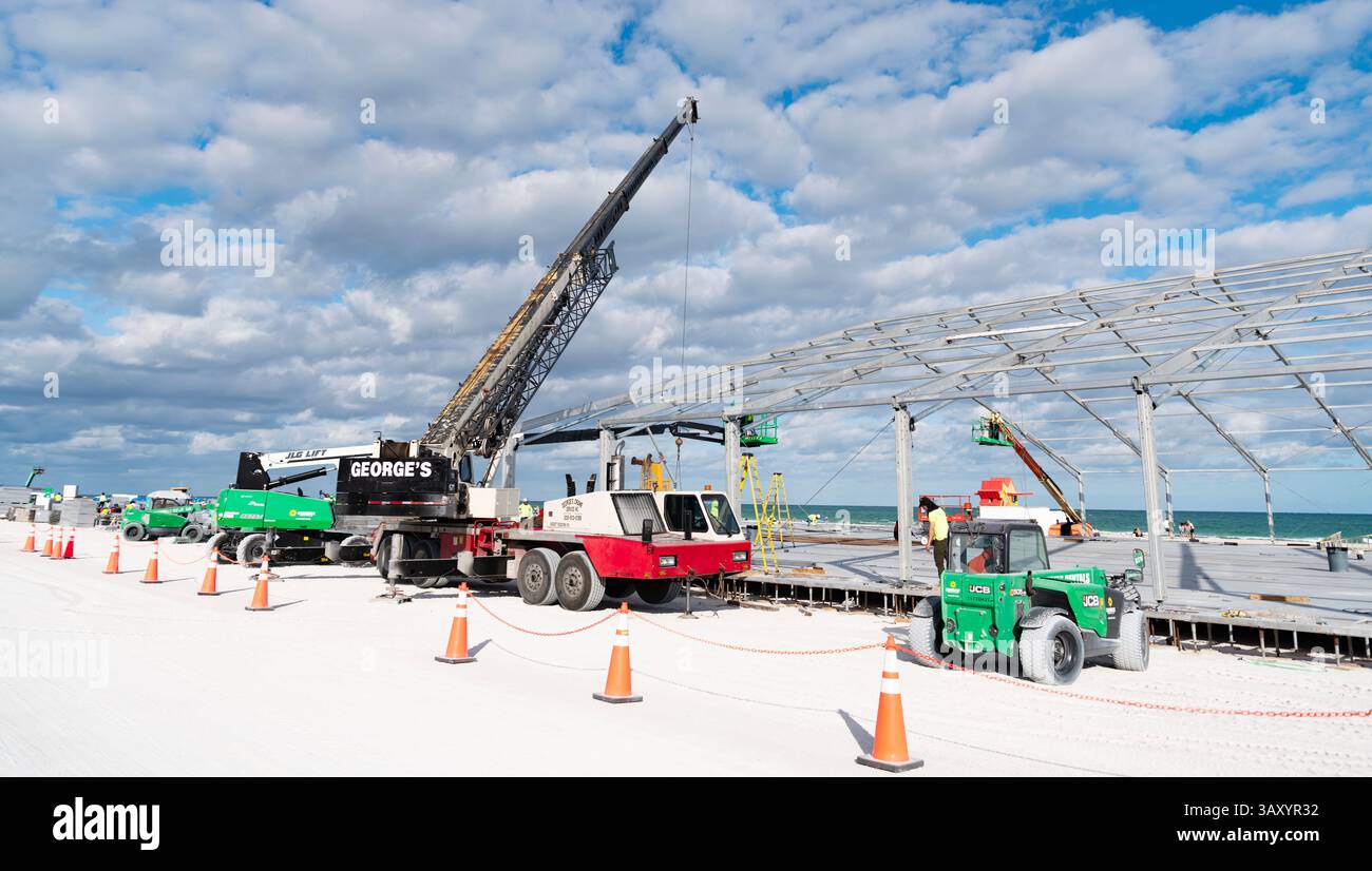 Miami, Florida, USA - November 16, 2024: Telescopic lift boom ...