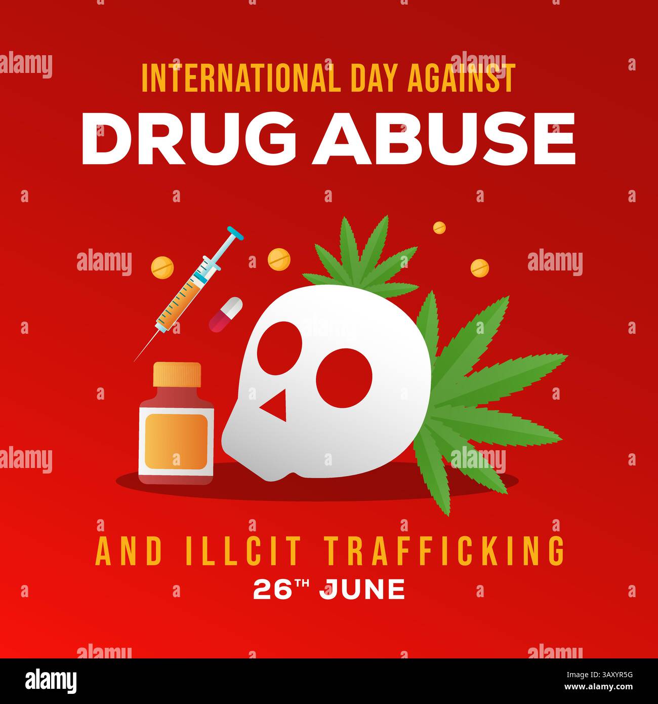 international day against drug abuse illustration design Stock Vector ...