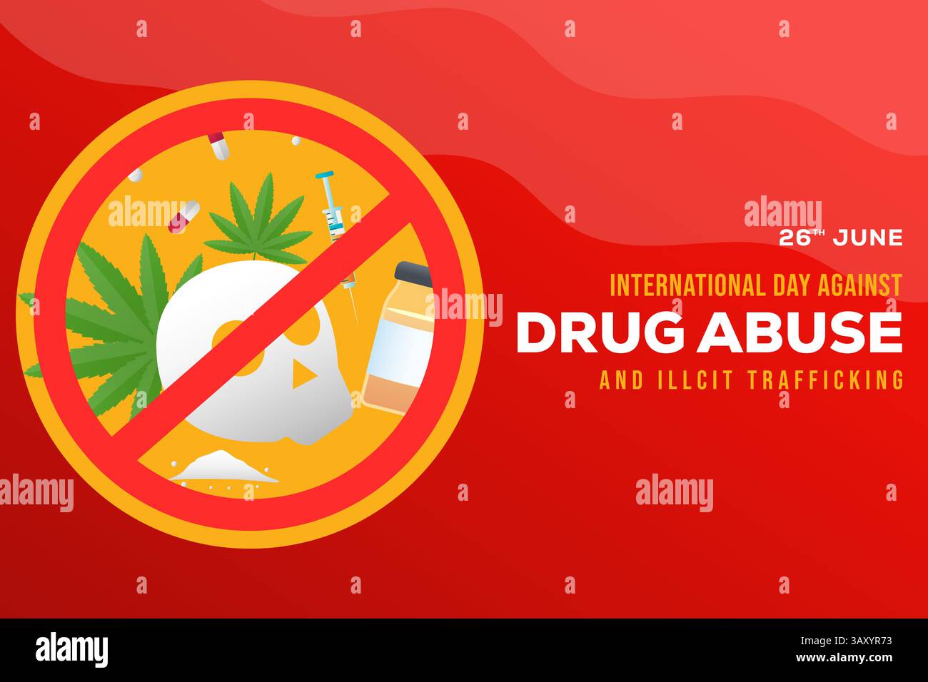 international day against drug abuse background illustration Stock ...