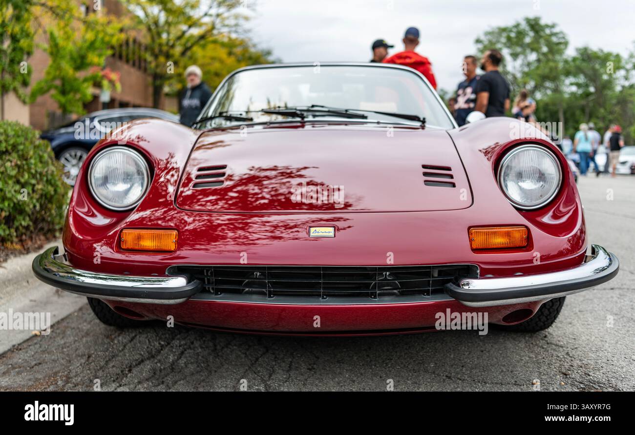 Chicago, Illinois - September 29, 2024: Classic 1974 Ferrari Dino 246 ...