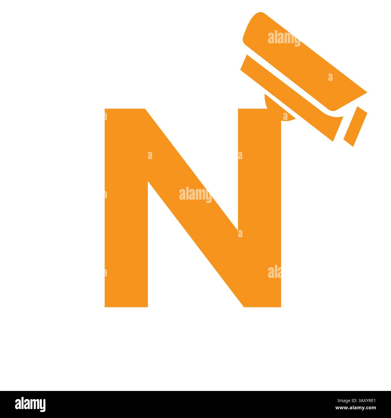 Initial Letter N Security Camera Icon, CC tv Symbol Vector Template ...