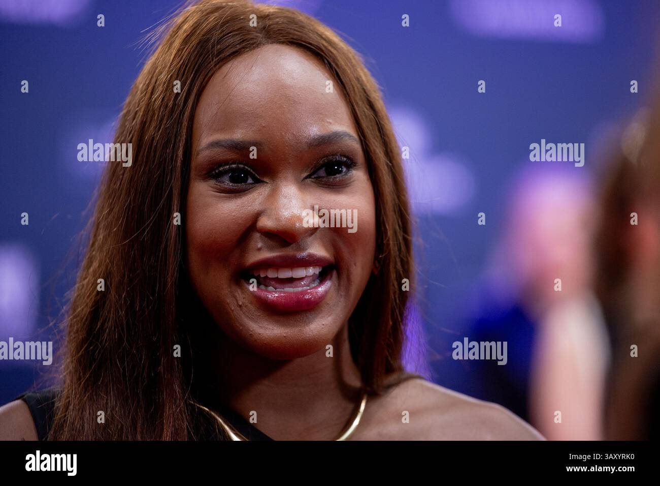 Madrid, Spain. 21st Apr, 2025. Brazilian artistic gymnast Rebeca ...