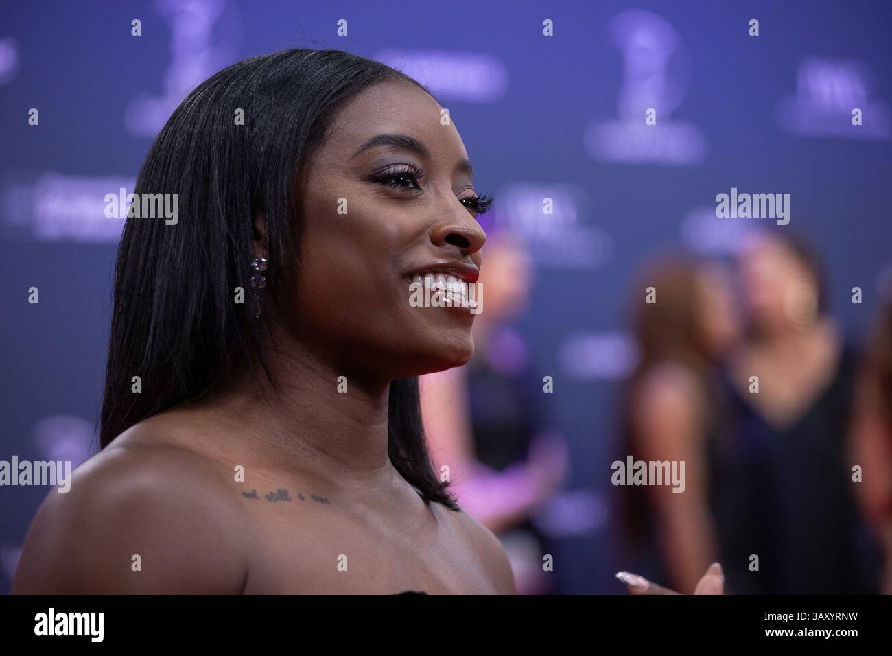 Madrid, Spain. 21st Apr, 2025. US gymnast Simone Biles attend the red ...