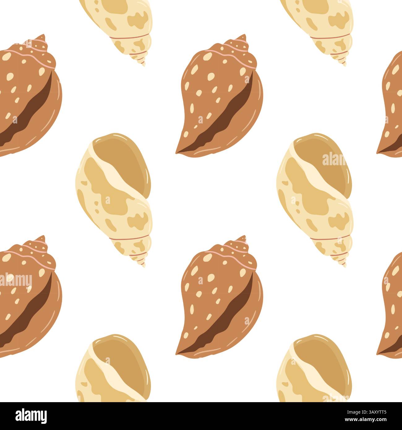 Decorative shell patterns on a white background create a unique coastal ...