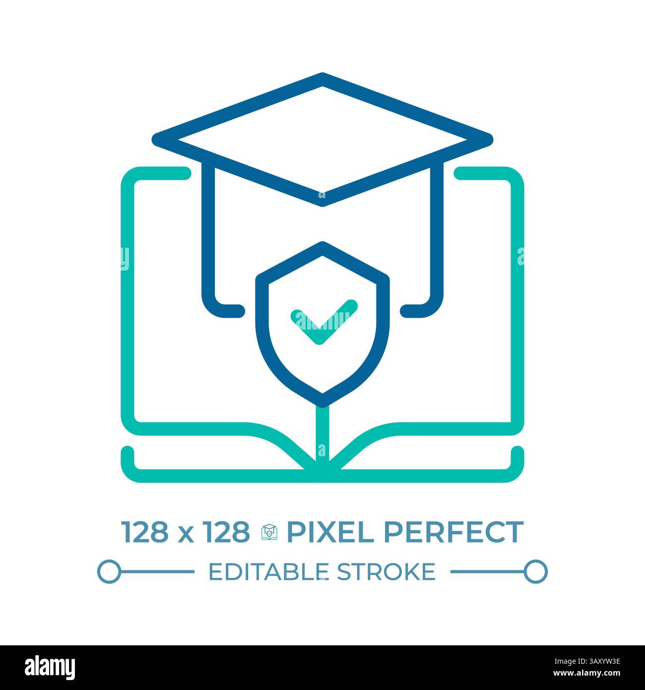 Right to education pixel perfect two color line icon Stock Vector Image ...