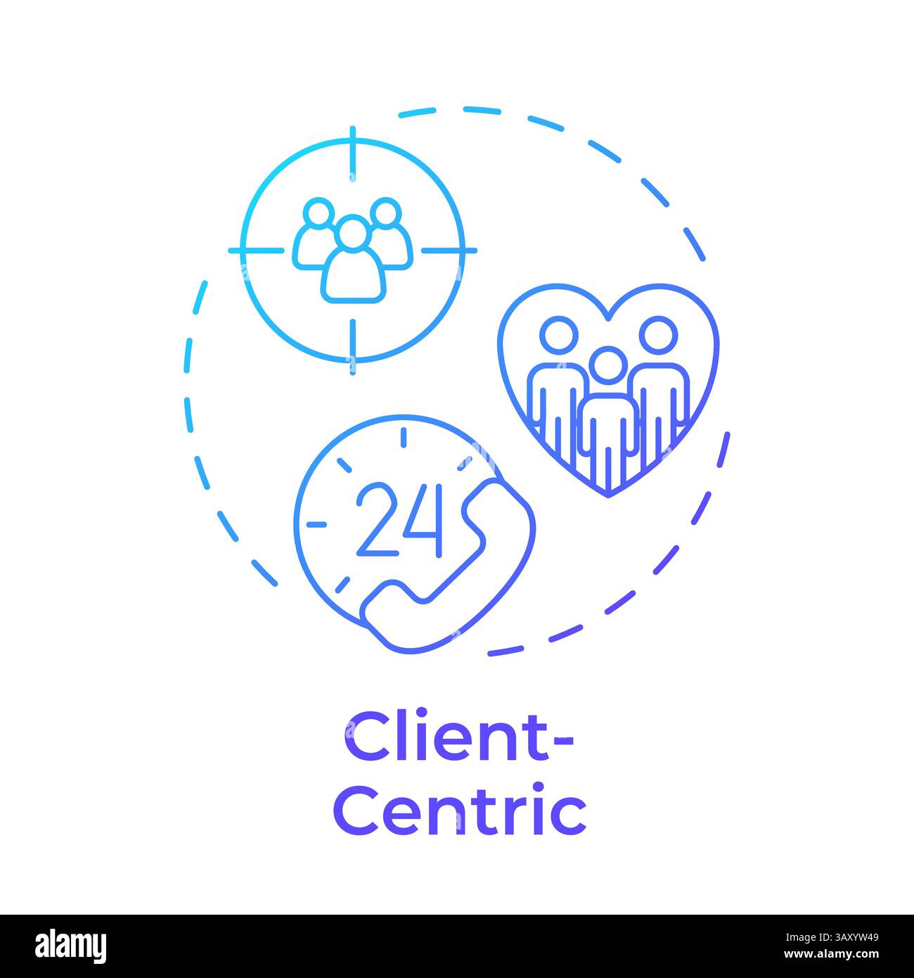 Client centric blue gradient concept icon Stock Vector Image & Art - Alamy
