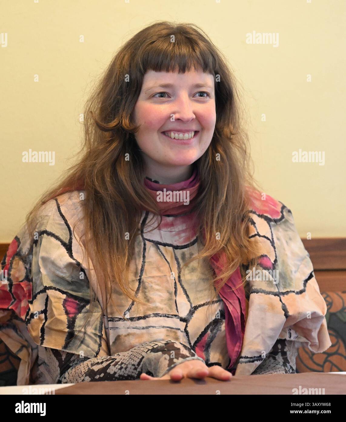 Singer Alicia Edelweiss on Tuesday, March 25, 2025, during an interview ...