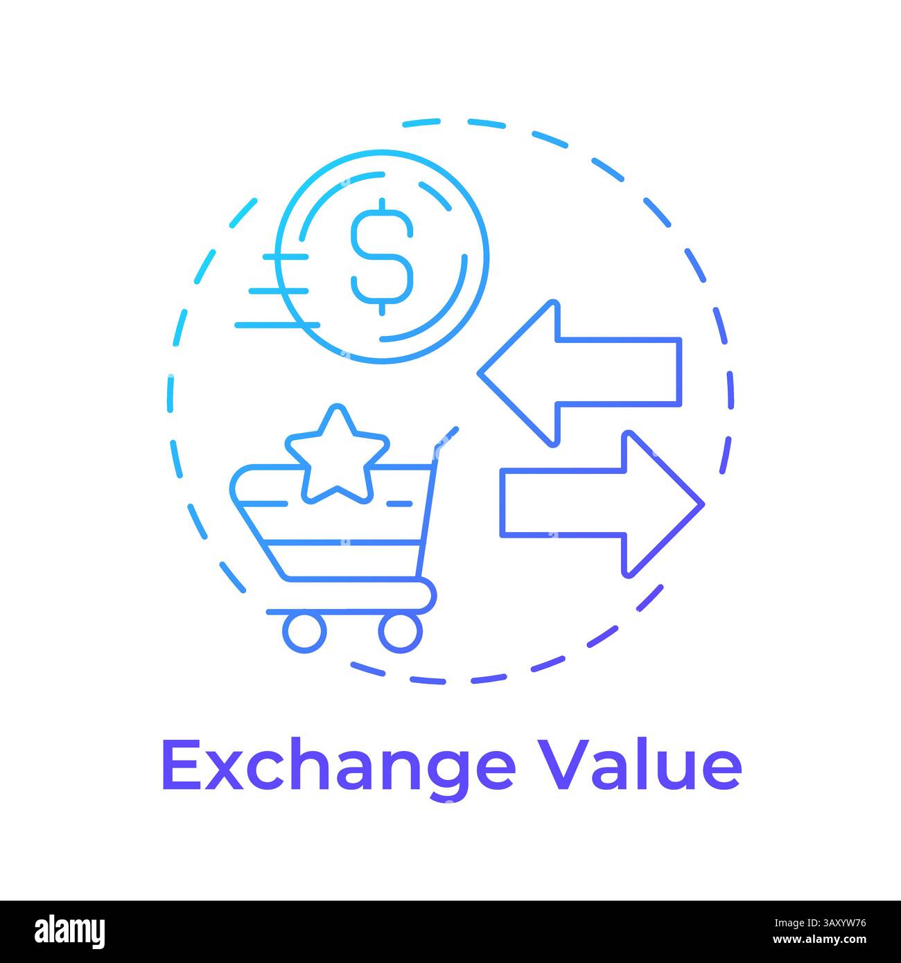 Exchange value blue gradient concept icon Stock Vector Image & Art - Alamy