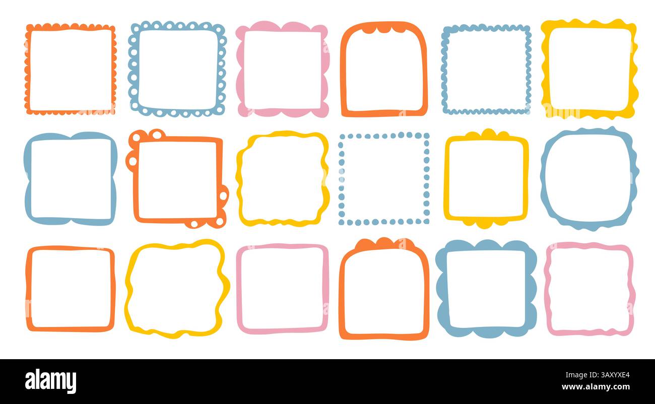 Doodle wave curve edge frame Stock Vector Image & Art - Alamy