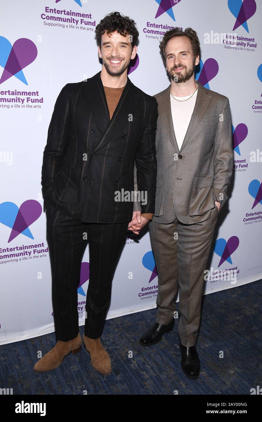 New York, USA. 21st Apr, 2025. (L-R) Michael Urie and Ryan Spahn attend ...
