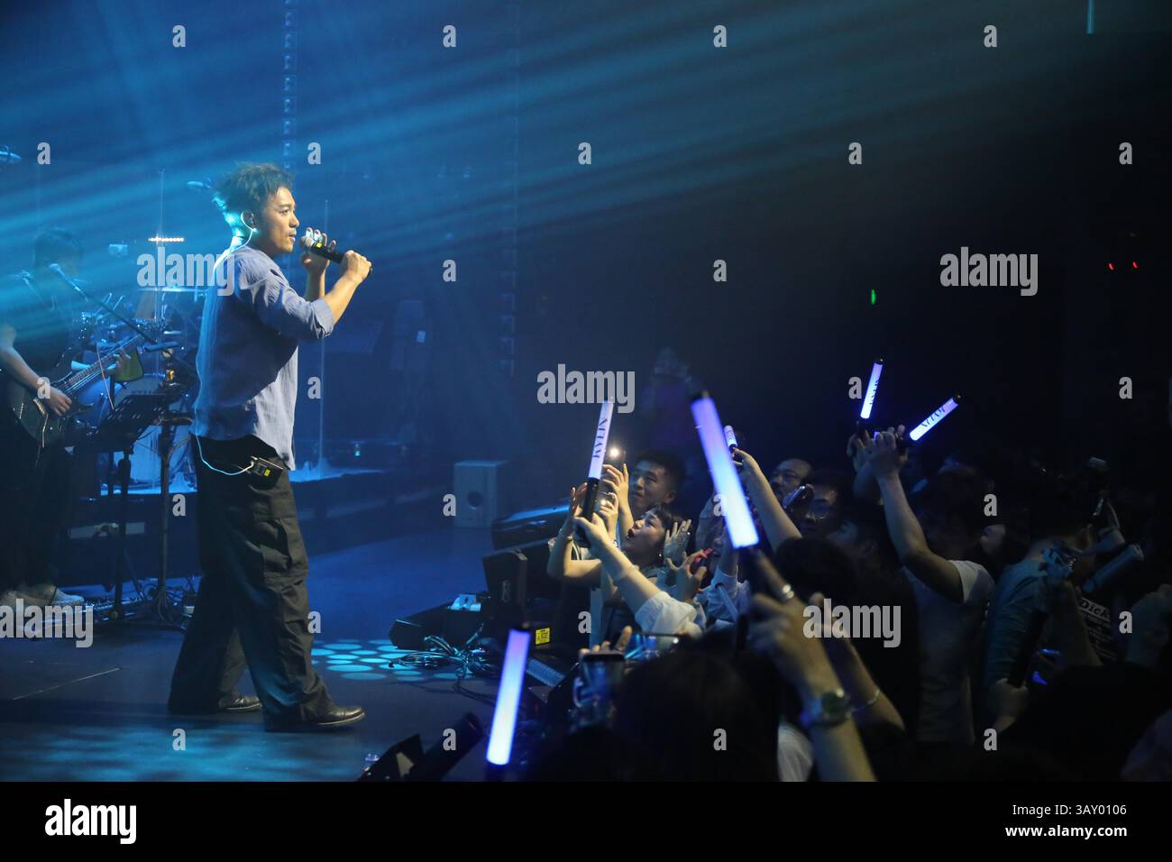 Taiwanese singer and actor Van Fan attends an activity in Wenling City ...