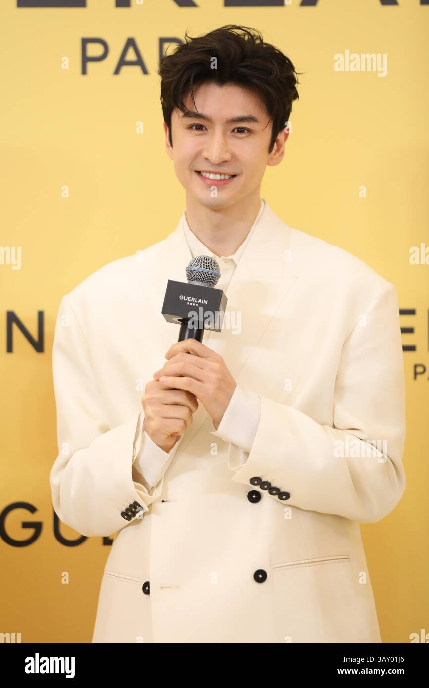Chinese actor Zhang Yunlong attends an activity in Shenyang City ...