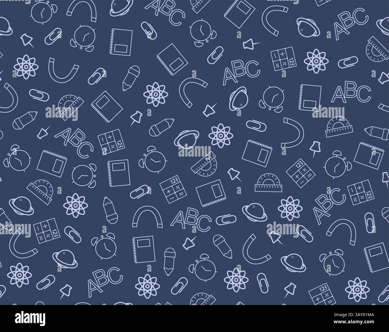Back to school seamless pattern clipart design. School educational ...